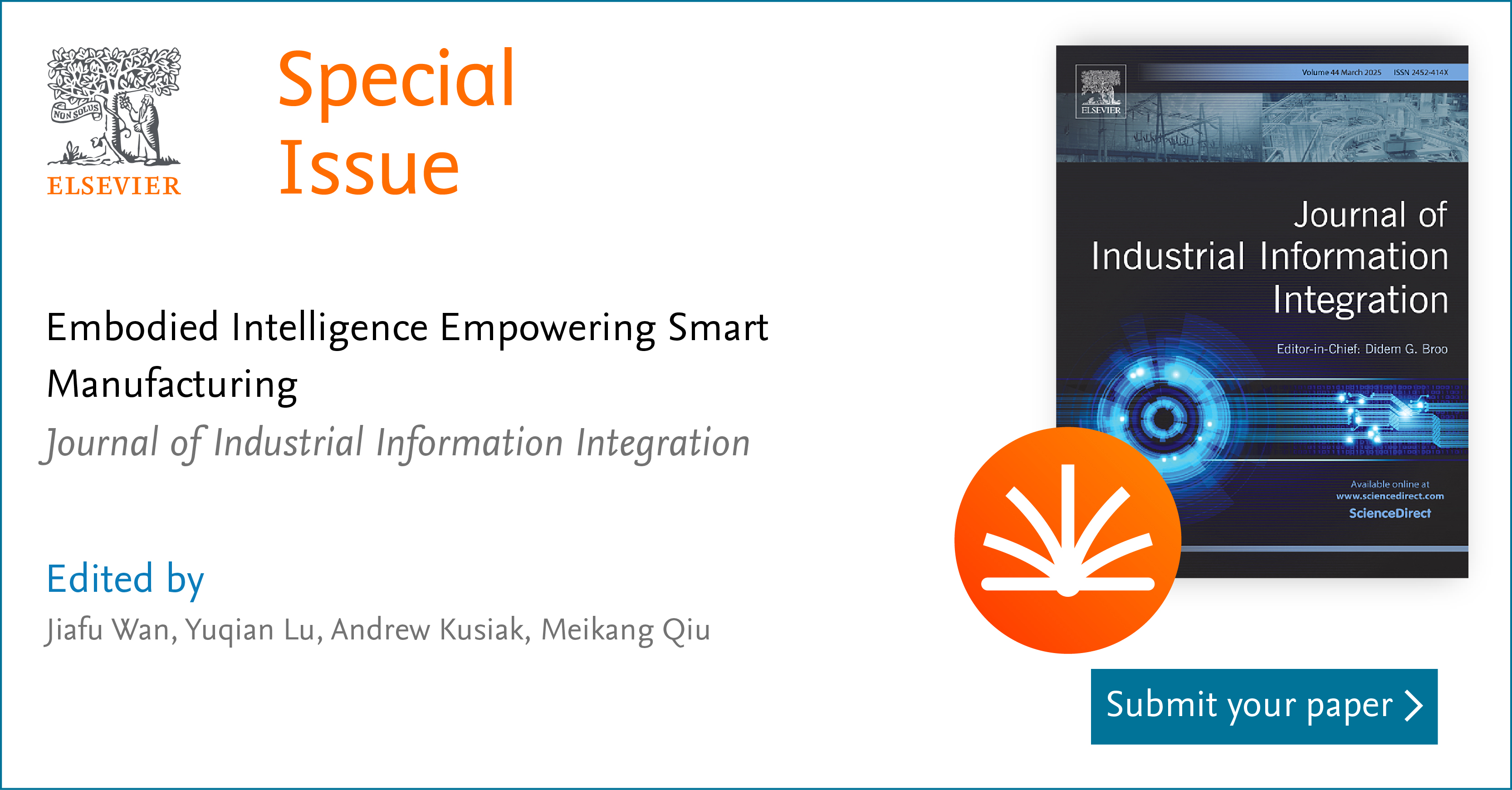 Call for Paper - Embodied Intelligence Empowering Smart Manufacturing | Industrial AI Group @ UOA